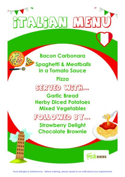 Italian Lunch Menu – Bicton Primary School & Nursery