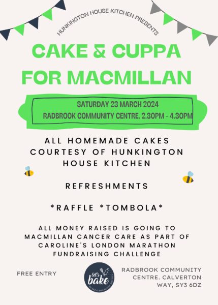Macmillan coffee afternoon – Bicton Primary School & Nursery